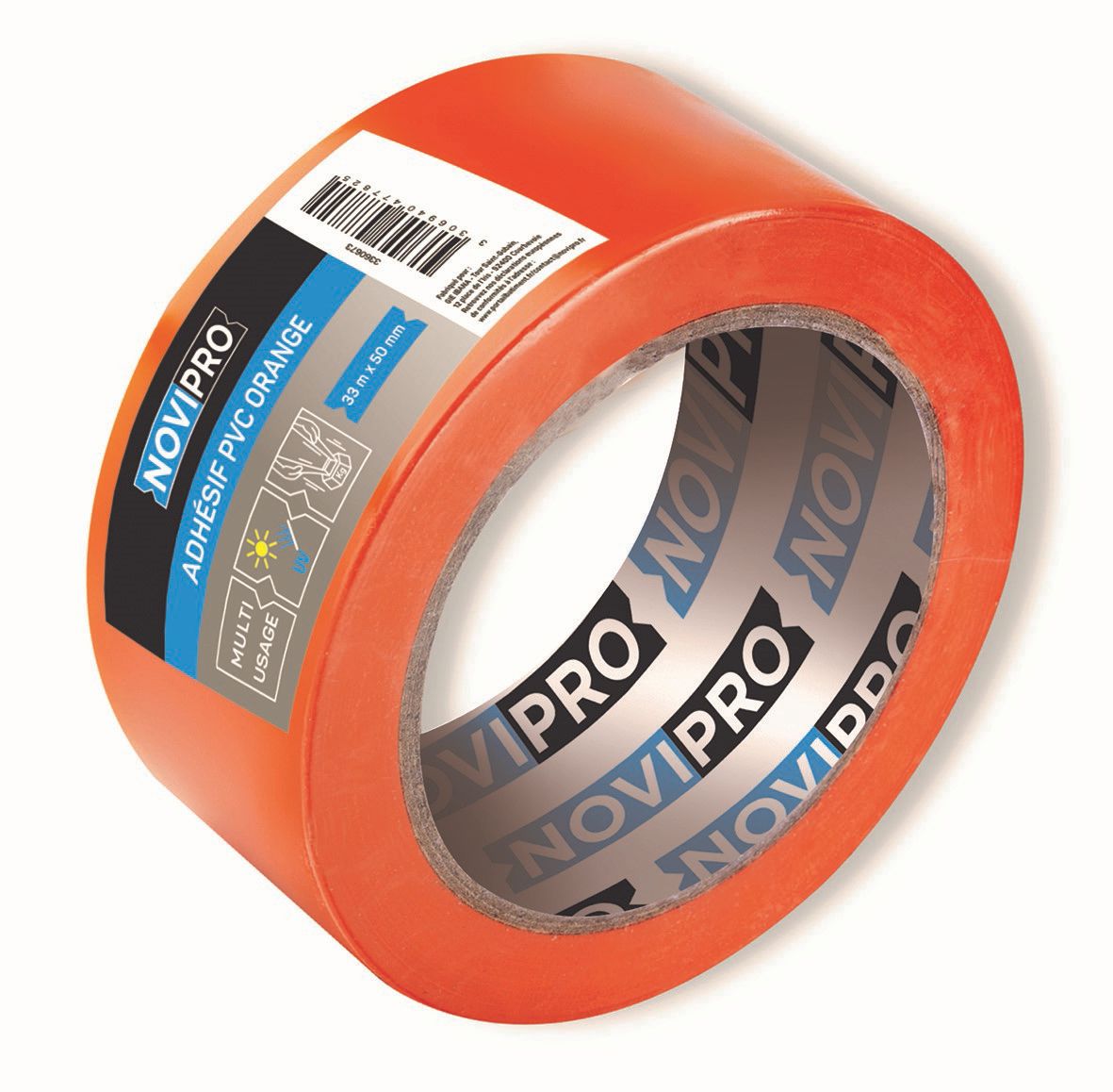 NOVIPRO - Ruban adhésif PVC plastifié - orange - Novipro - longueur 33 ...