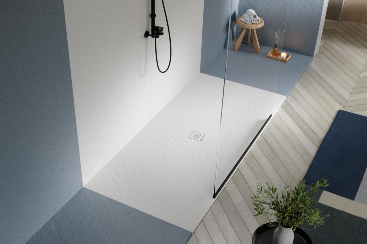 ACQUABELLA CONSTRUPLAS - Receveur de douche BASE SLATE 100 BLANC ...