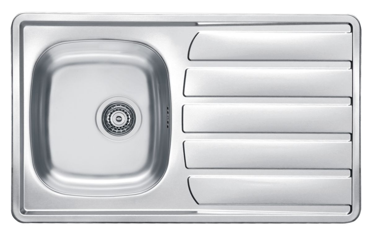 MODERNA - Evier à encastrer ZOOM 1 cuve 860 inox 18/10, Toilé | Cedeo