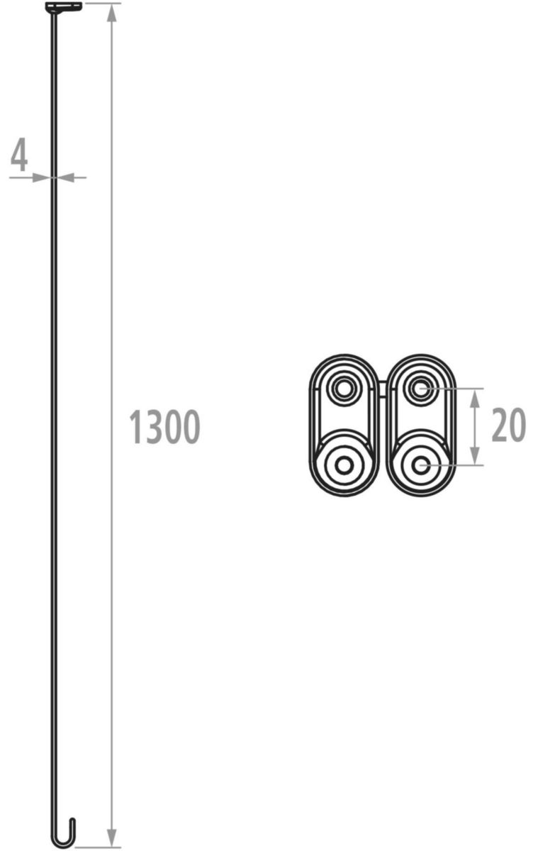 PELLET - Tendeur plafond 130 cm, avec double fil laiton, pour porte ...