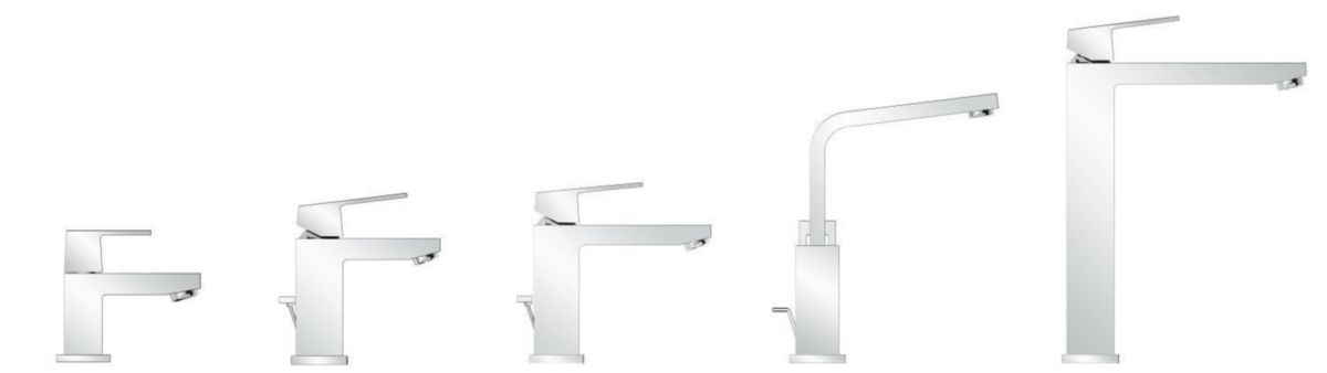 GROHE - Mitigeur monocommande Lavabo Taille S Eurocube Chromé 23127000 ...