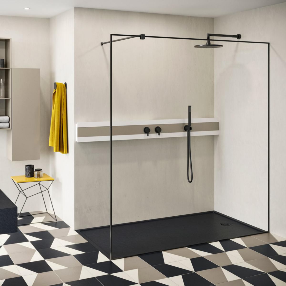 HIDROBOX - Receveur Quadro Kromat Ardoise 70x130 couleur: Ombra | Cedeo