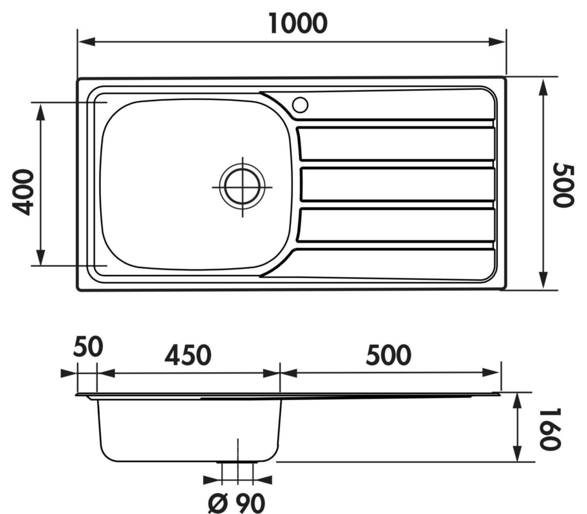 AQUATOP (EVIERS) - Evier en inox MONTEBELLO avec un grand bac et un ...