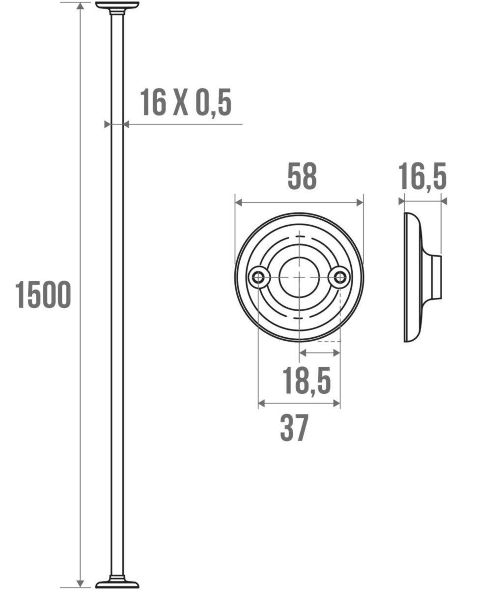 PELLET - Tube droit porte-rideau 150 cm réf. 004015 | Cedeo