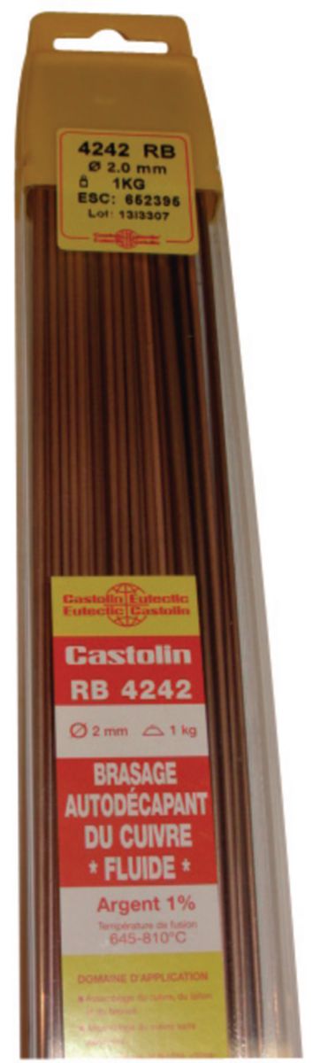 CASTOLIN EUTECTIC - Baguette RB4242 brasage du cuivre argent 1% D2 1kg ...