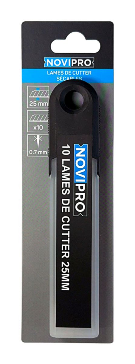 NOVIPRO - Lames cutter noires 25mm - paquet de 10 lames-Novipro | Cedeo