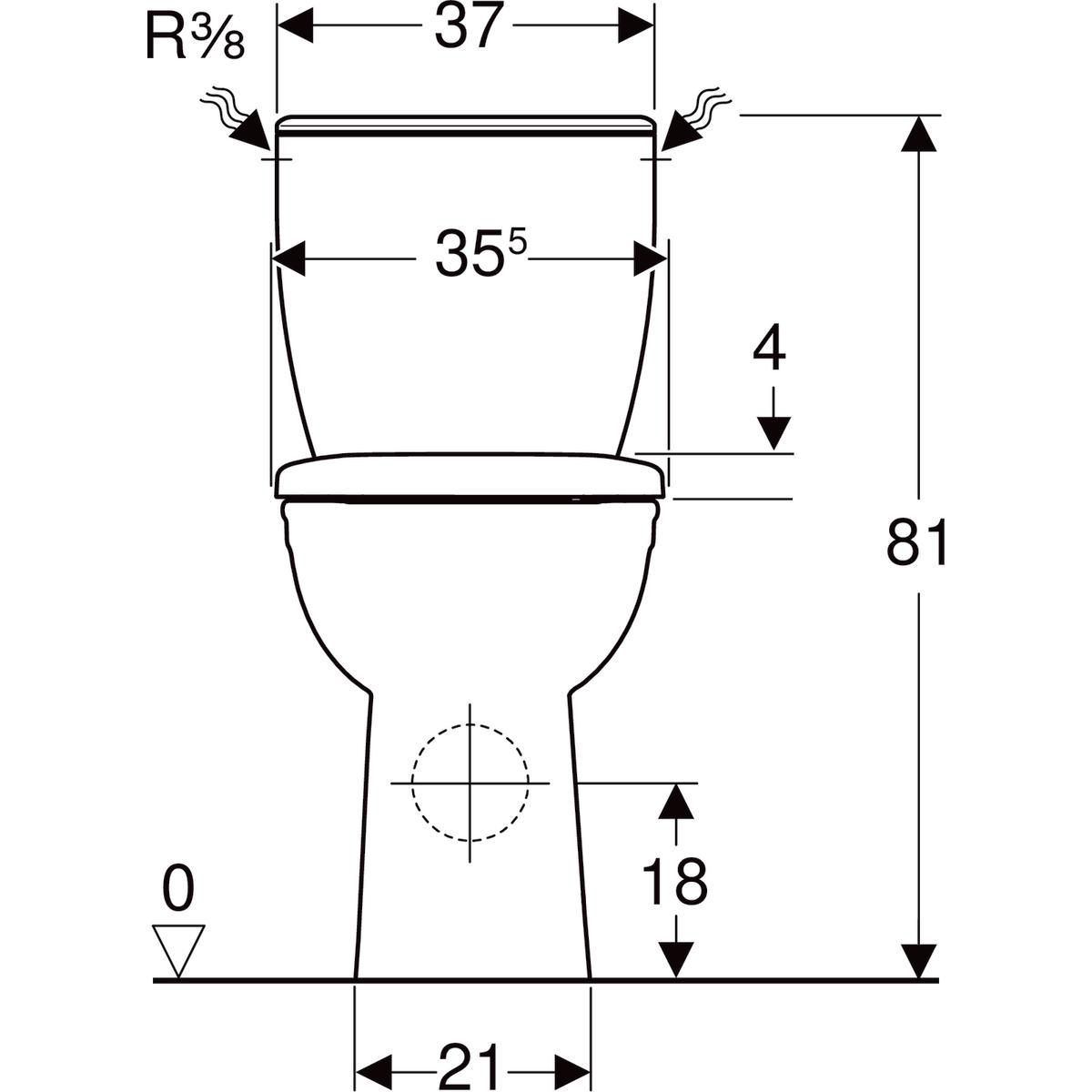 GEBERIT - Pack WC au sol Bastia SH surélevé, Rimfree, avec abattant ...