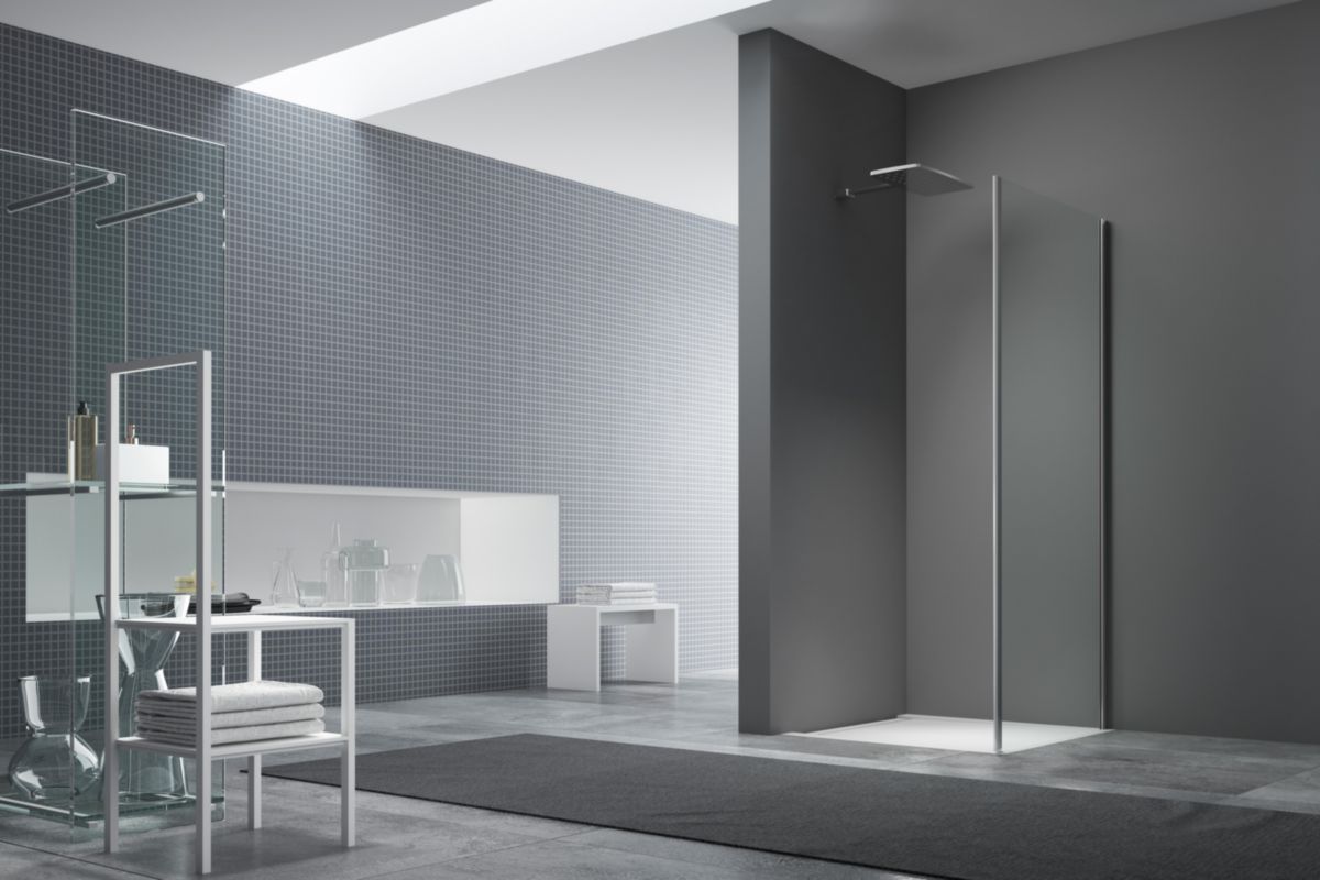 ALTERNA - Paroi de retour chromée Alterna Verseau 2 90 cm | Cedeo