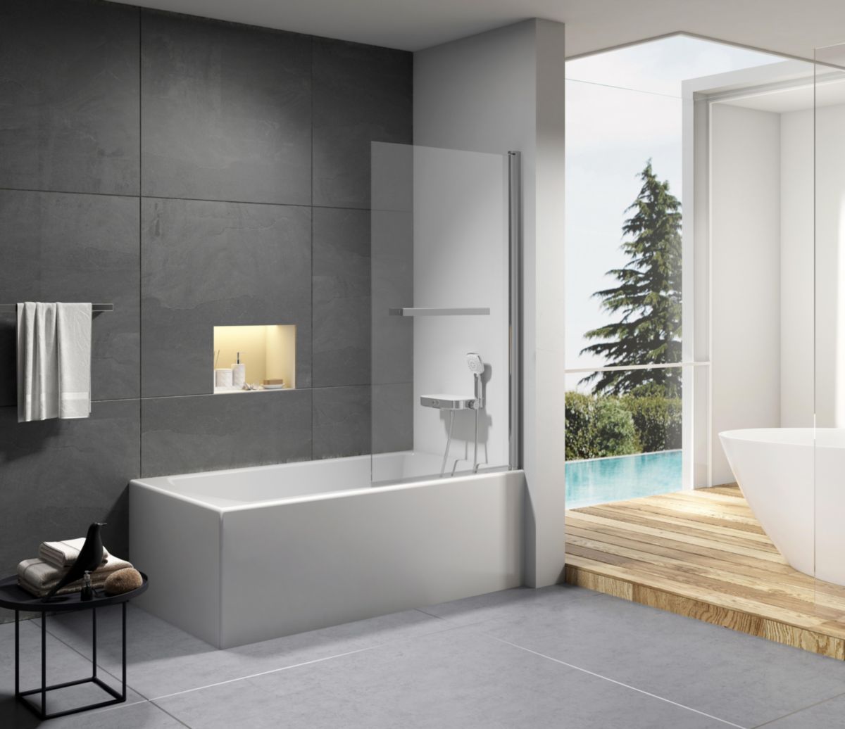 ALTERNA - Pare baignoire Alterna Concerto 80 x 140 cm profilé argent ...