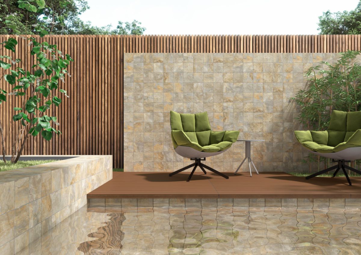 CINCA - Grès cérame Cinca Splash Slate Grège antidérapant 15 x 15 cm ...