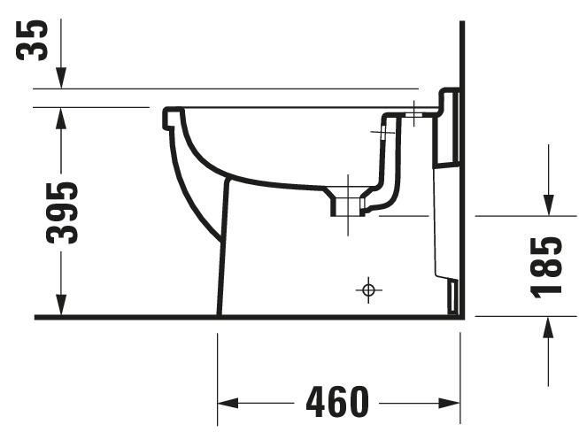 DURAVIT - Bidet sur pied STARCK 3, 36x56, avec trop-plein et plage de ...
