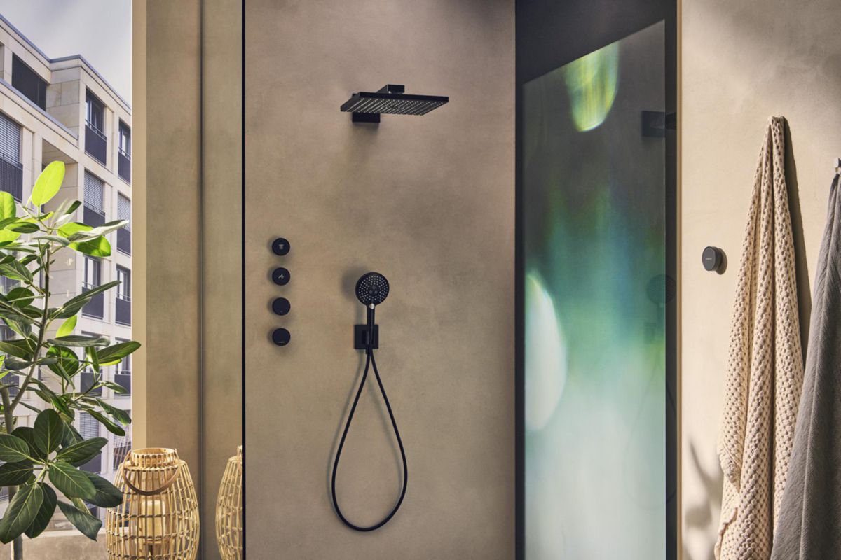 HANSGROHE - Douche de tête 300 AIR 1jet avec bras de douche 390 mm noir ...