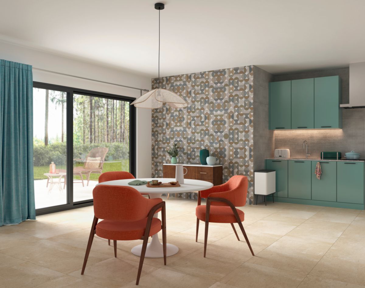 ARTE DECO - Faïence Arte Deco Olan sphere touch décor 33 x 100 cm | Cedeo