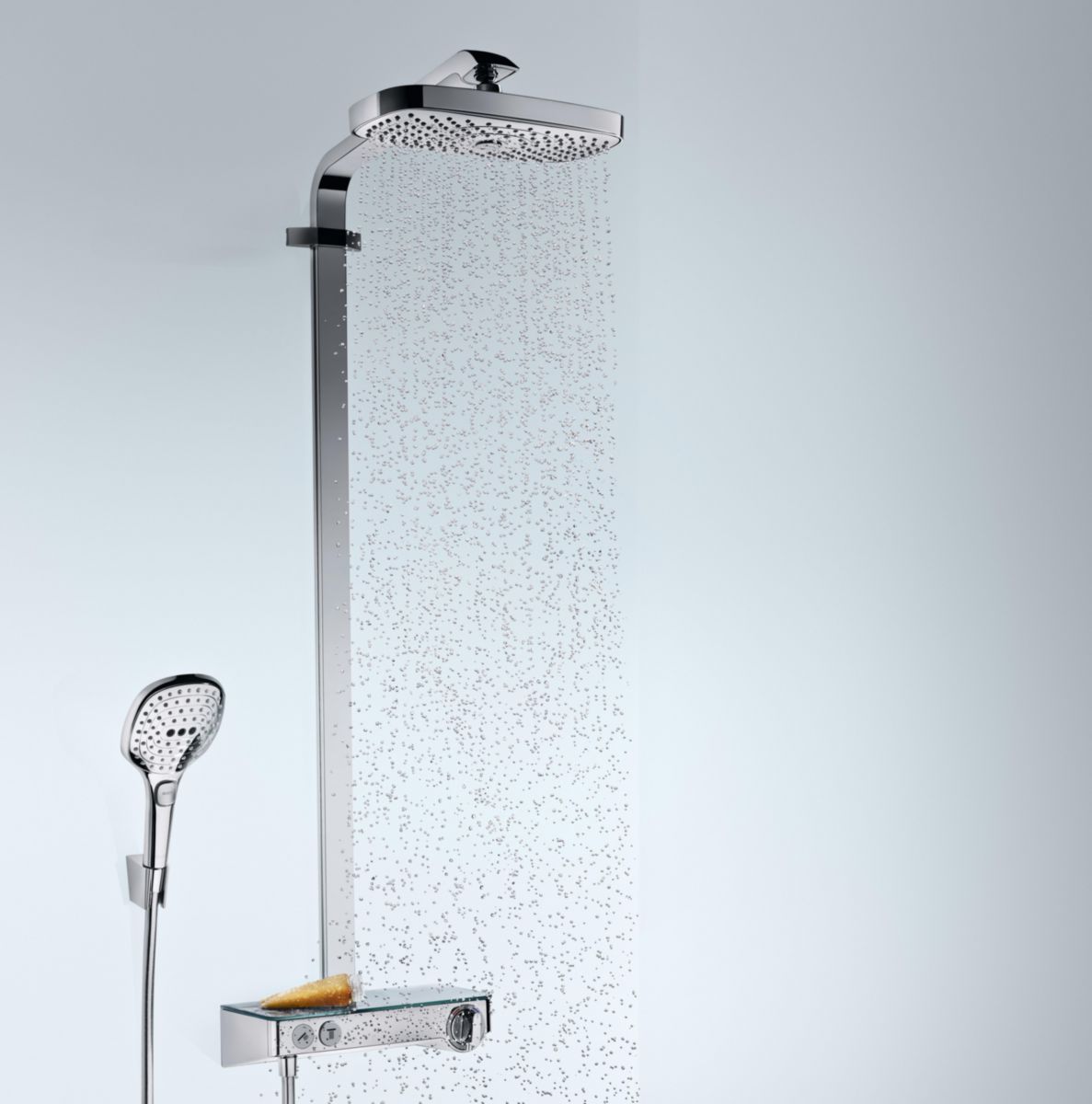 HANSGROHE - Showerpipe Raindance Select E300 2 jets blanc chromé réf ...