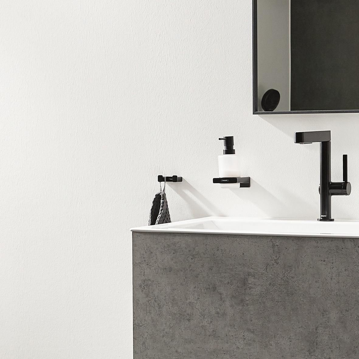 HANSGROHE - Crochet double AddStoris noir mat Réf. 41755670 | Cedeo