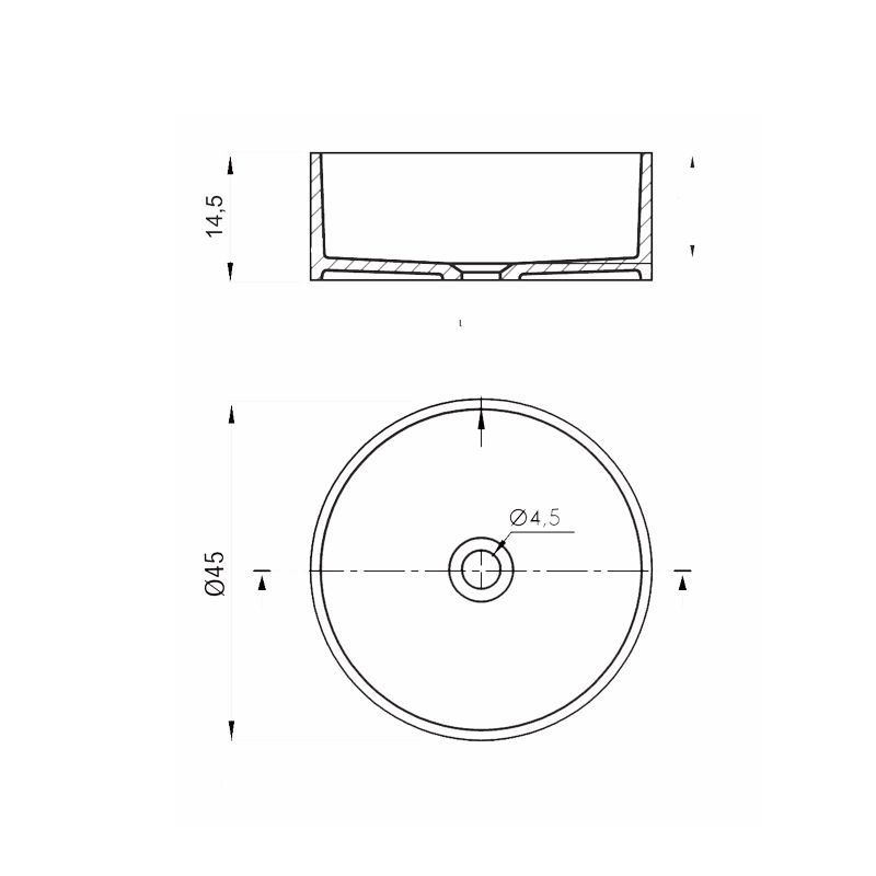 NOVEAQUA - Vasque ronde VISTA 45 cm finition blanc sans trop plein Réf ...