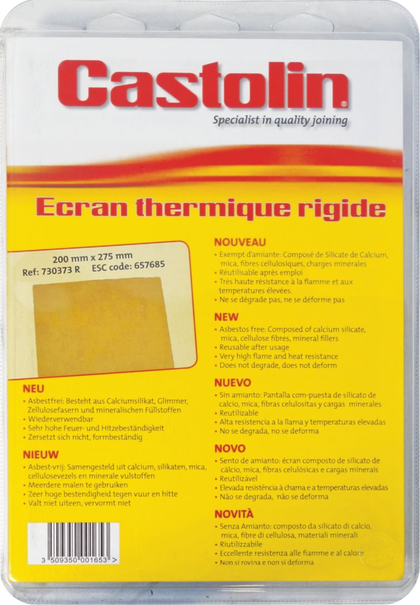 CASTOLIN EUTECTIC - Ecran thermique rigide 3 plaques 200x275mm Réf. 730373R | Cedeo