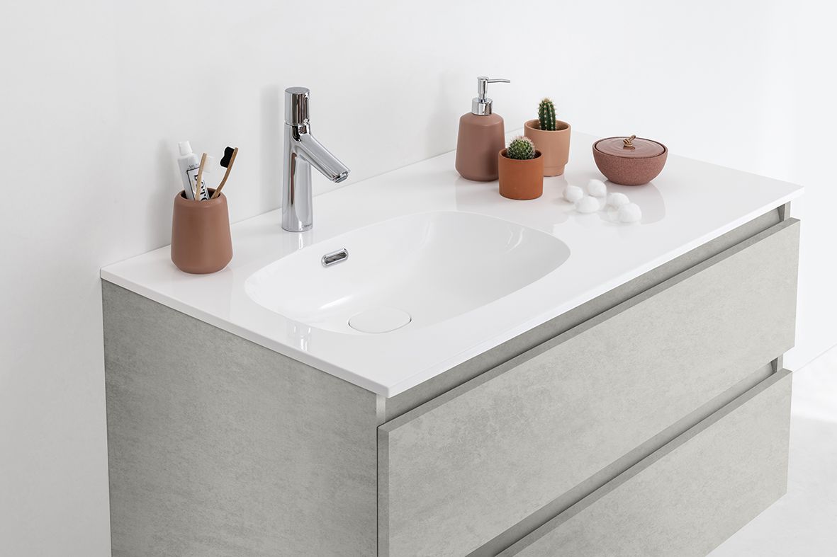 DELPHA - Plan vasque INTUITIVE moule gauche P.54 x L.100 cm finition ...