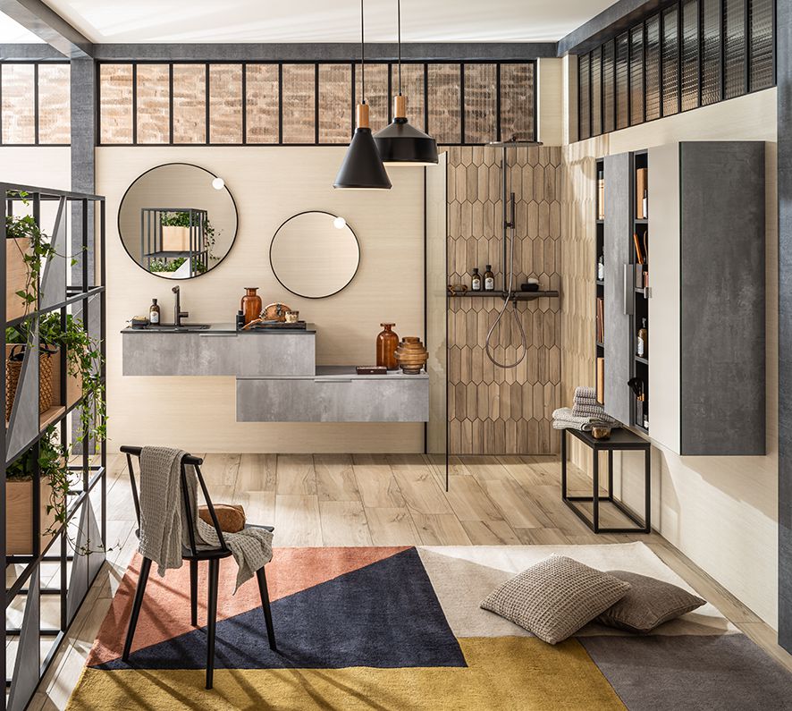 DELPHA - Dessus de commode de salle de bain P46xL120 cm béton foncé ...