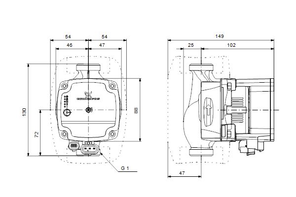 GRUNDFOS - Circulateur Alpha1 l 15 - 60 130 1 x 230V 50 Hz 6 H Réf 99160574 | Cedeo