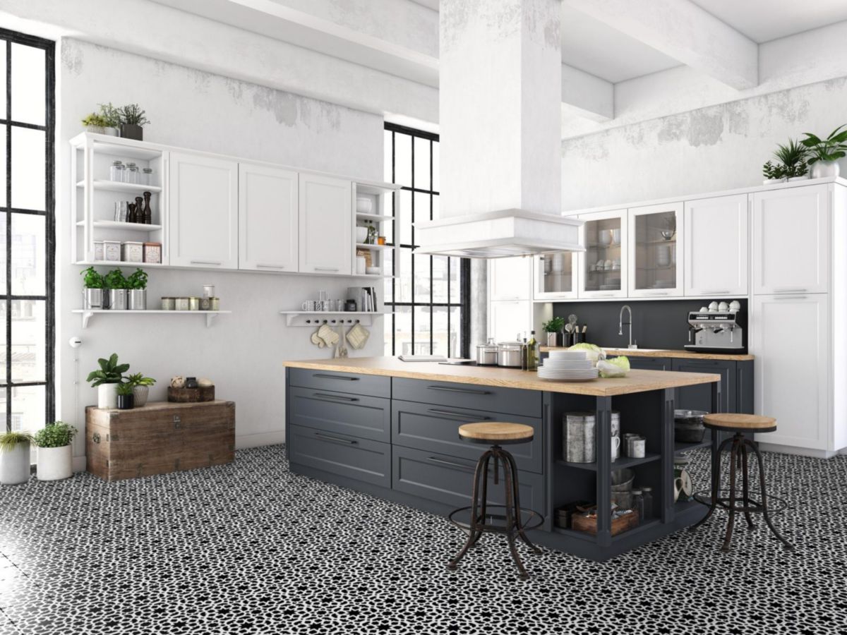 CINCA - Grès cérame Cinca Héritage Coimbra C5 noir blanc épaisseur 0,8 ...