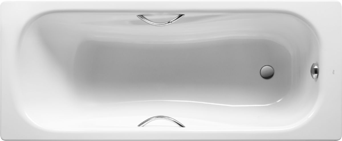 ROCA - Baignoire PRINCESS 160x75cm, en acier émaillé, non percée, avec ...
