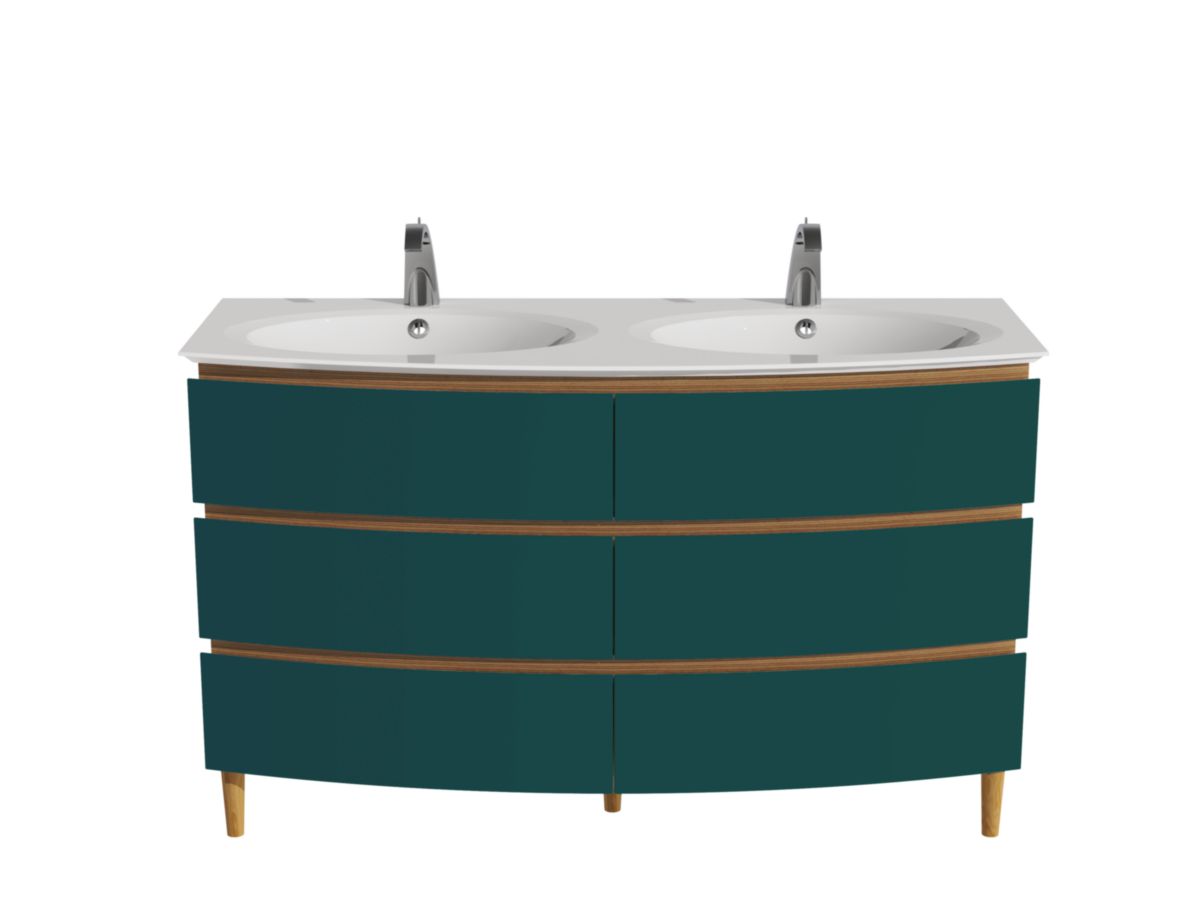 DECOTEC - Meuble double vasque BEL AMI L.145 x P.58 x H.75 cm laque ...