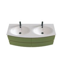 DECOTEC - Meuble double vasque BEL AMI L.145 x P.58 x H.50.5 cm laque ...