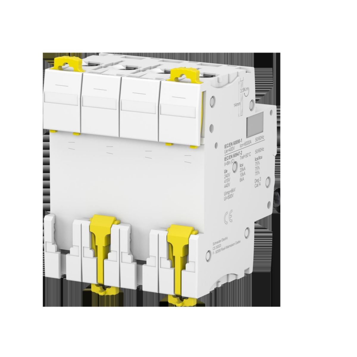 SCHNEIDER ELECTRIC - ACTI9 disjoncteur ic60N 4P 63A COURBE C Réf A9F77463 | Cedeo