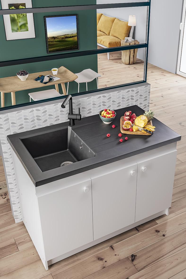 MODERNA - Meuble sous évier PRIMO 3 portes 120 cm sans niche version ...