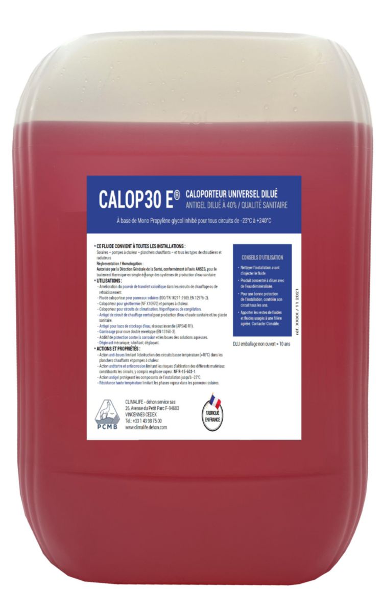 PRODUITS CHIMIQUES DU MONT BLANC - FLUIDE CALOPORTEUR UNIVERSEL PRÊT À ...