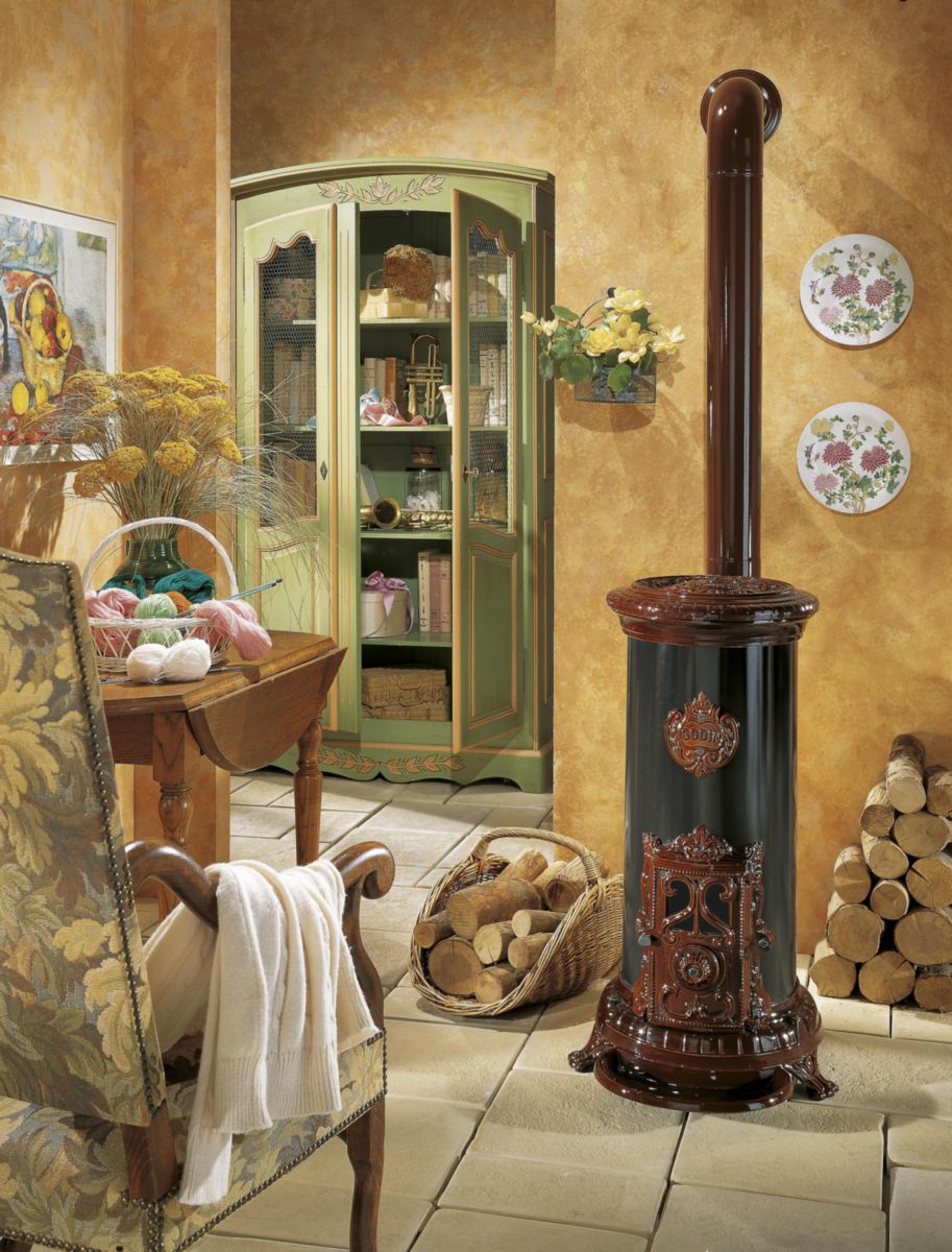 GODIN - Poêle à bois bûches PETIT Godin anthracite 10 kW 180 - 380 m 3 ...