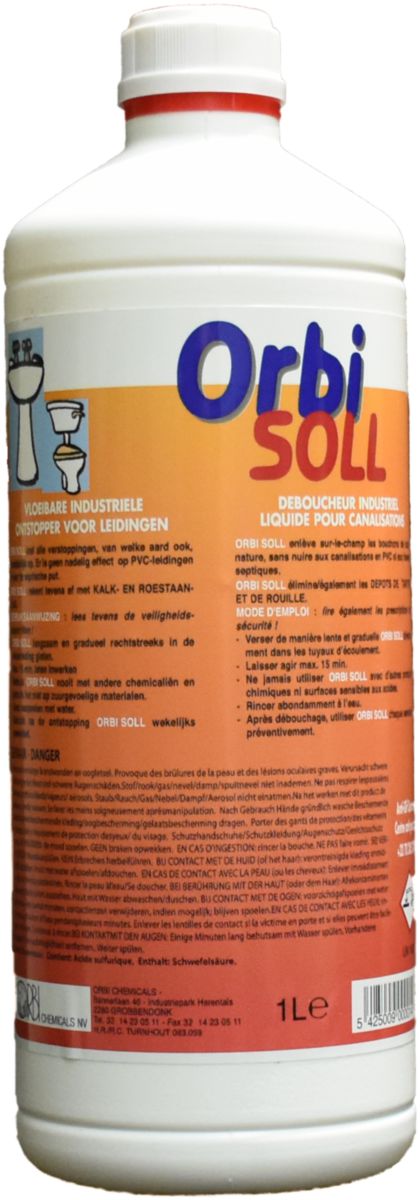 ORBI - Déboucheur professionnel ORBI SOLL bidon de 1 litre Réf. SOLL ...