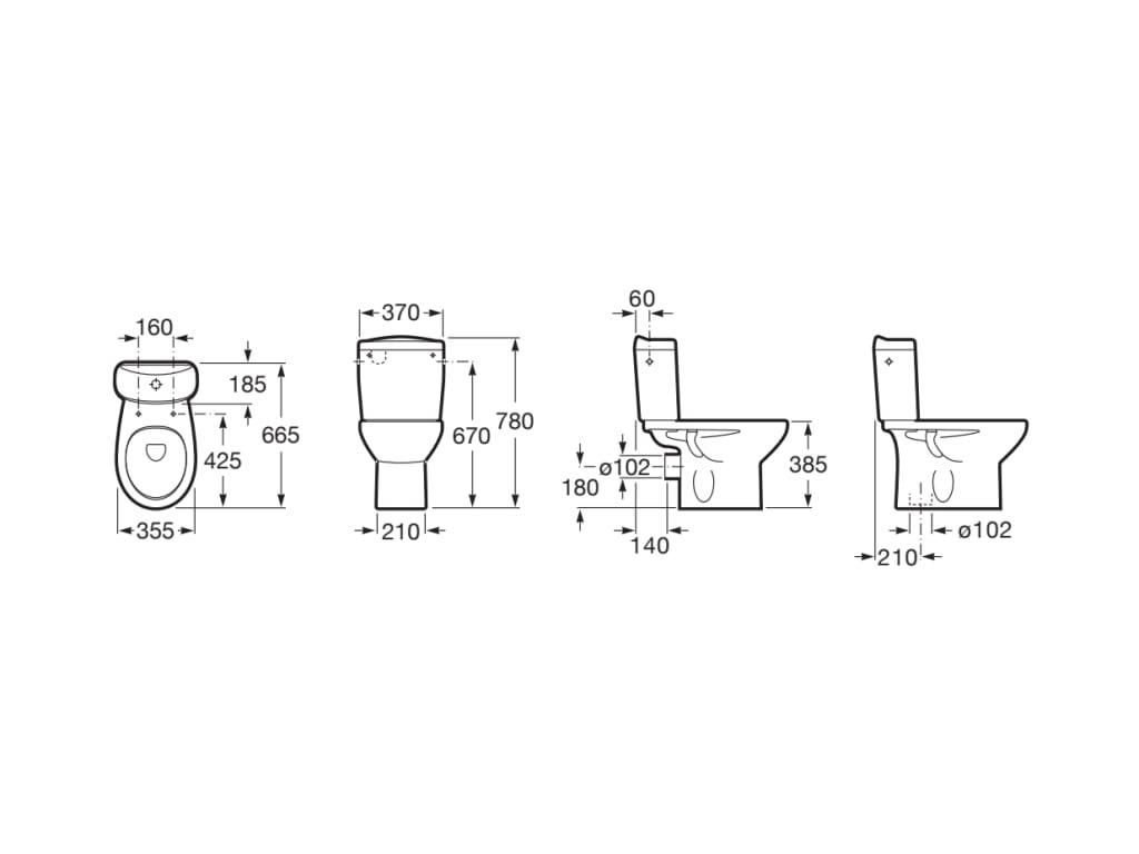 ROCA - Pack WC VICTORIA : cuvette sortie verticale, blanc Réf ...