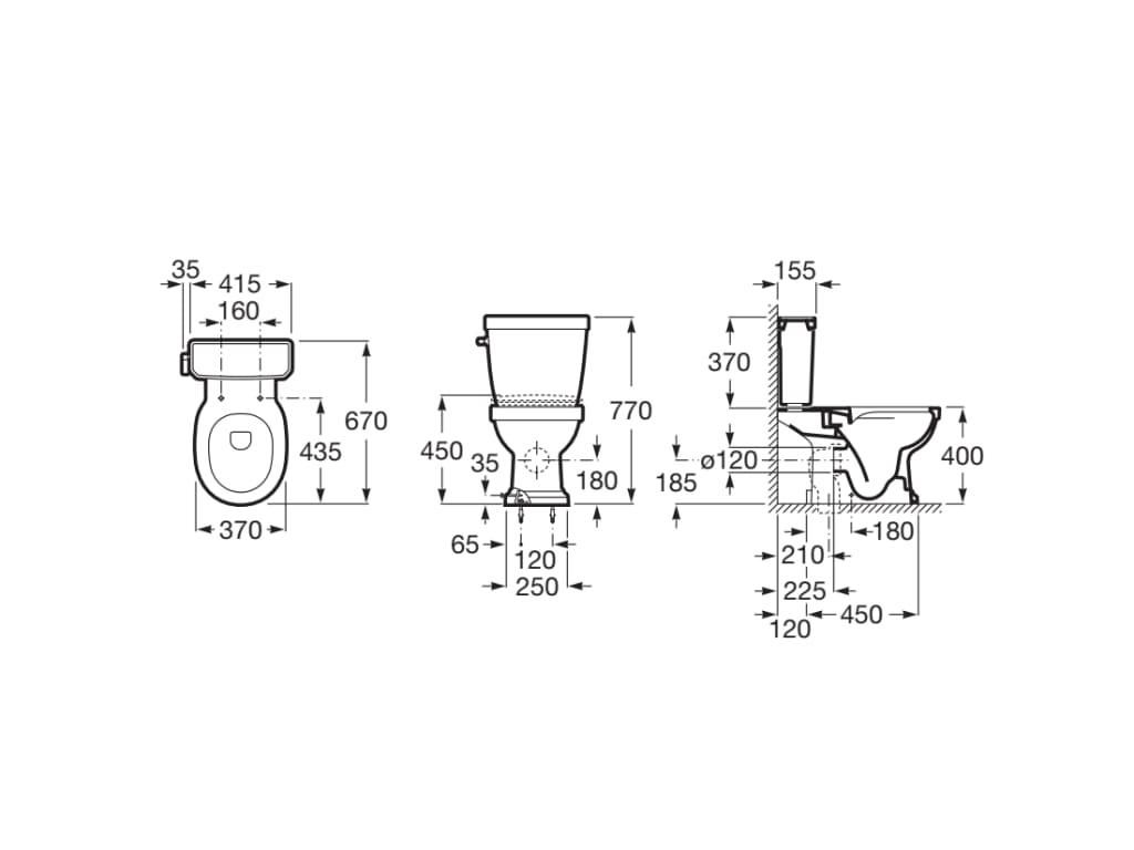 ROCA - Cuvette CARMEN DUAL RIMLESS réf. A3420A7000 | Cedeo