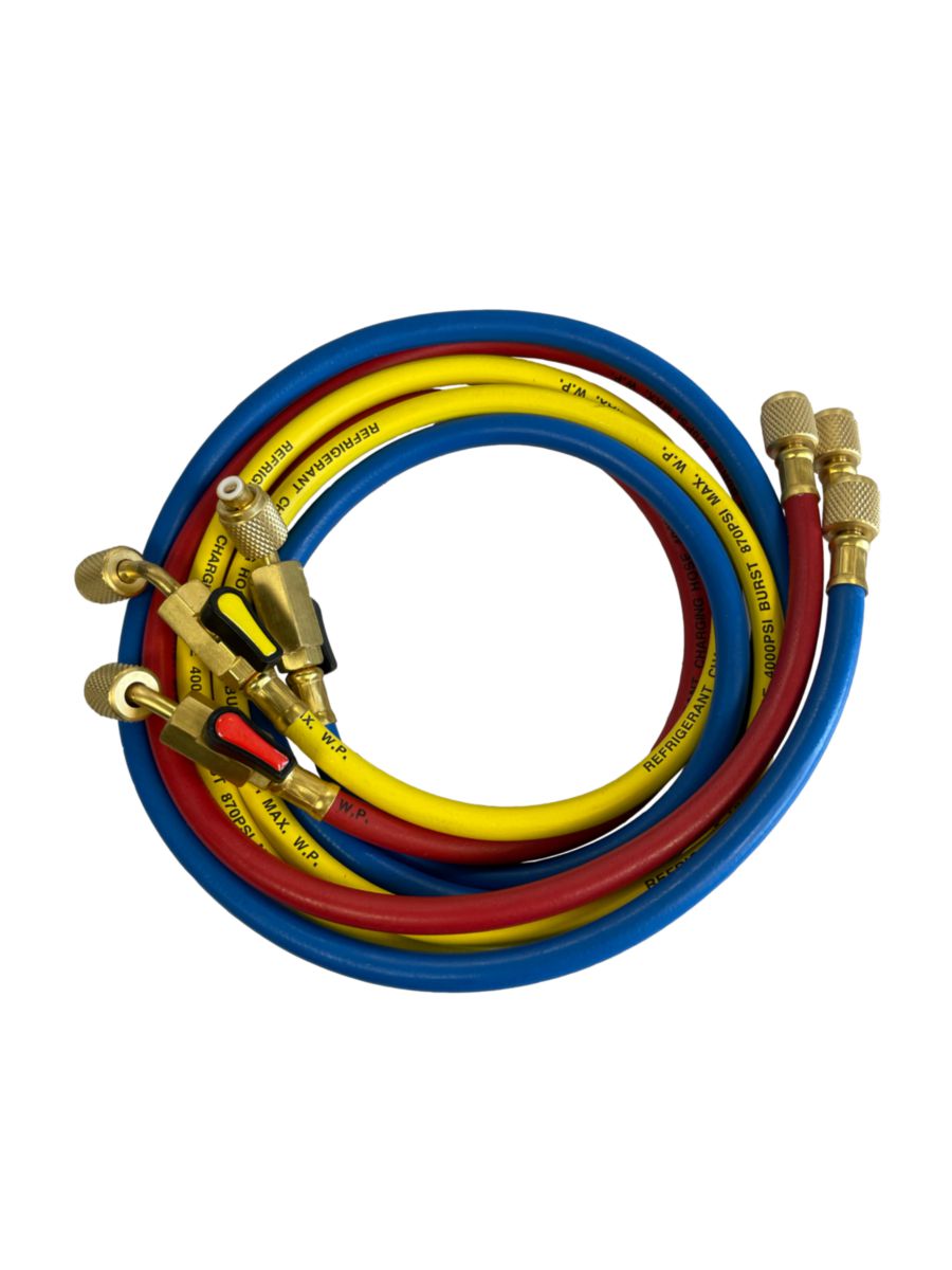 JAVAC - Flexibles R410a vanne avec robinet à bille sphérique 1/4 x 5/16 ...