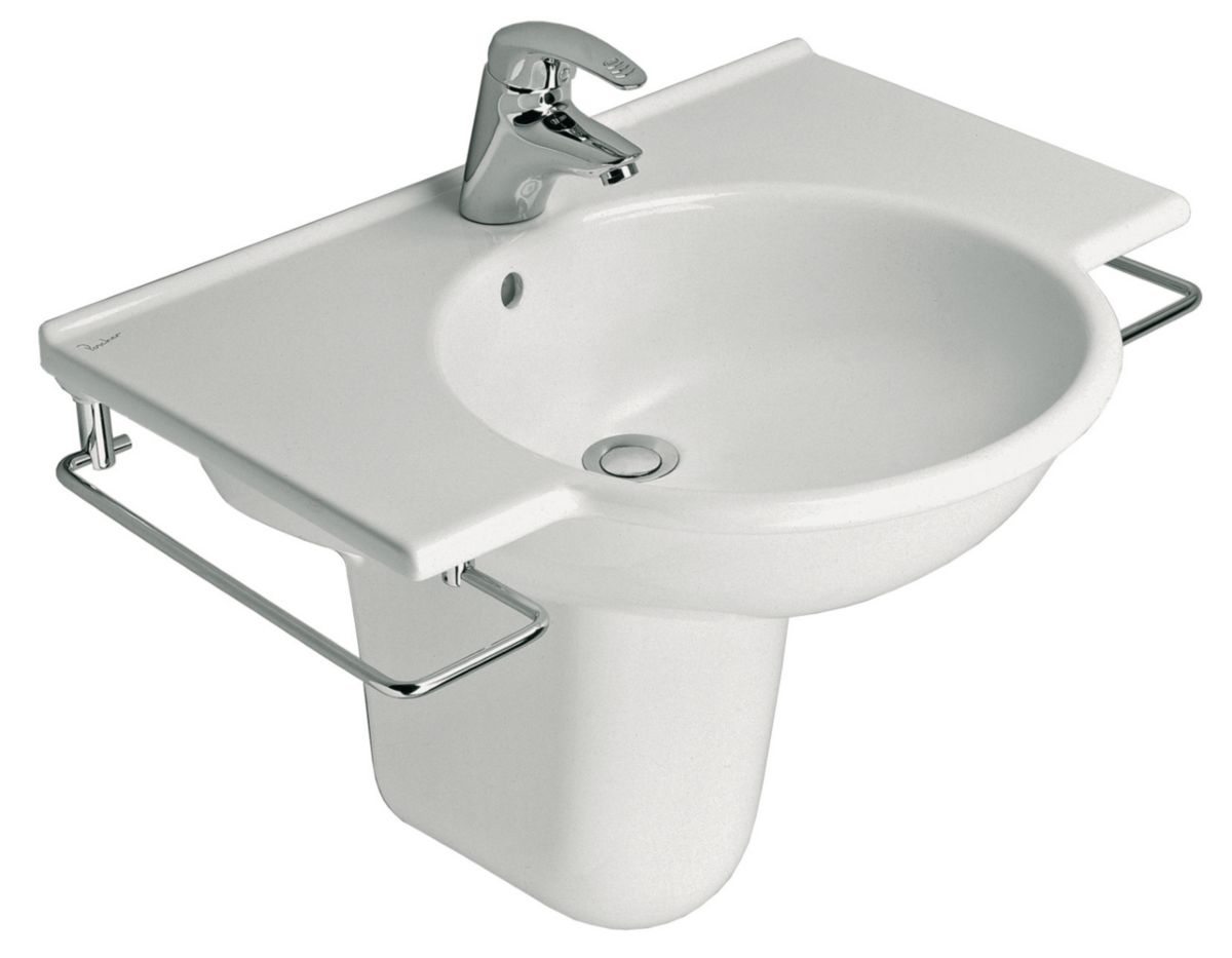 PORCHER - Lavabo autoportant SAPHO 65x52cm en grès, sans trop-plein réf ...