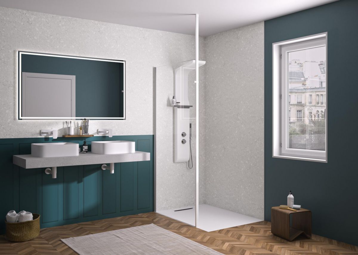 KINEDO DOUCHE - Panneau mural Kinewall Design 3 mm 150x250 mixte bleu ...