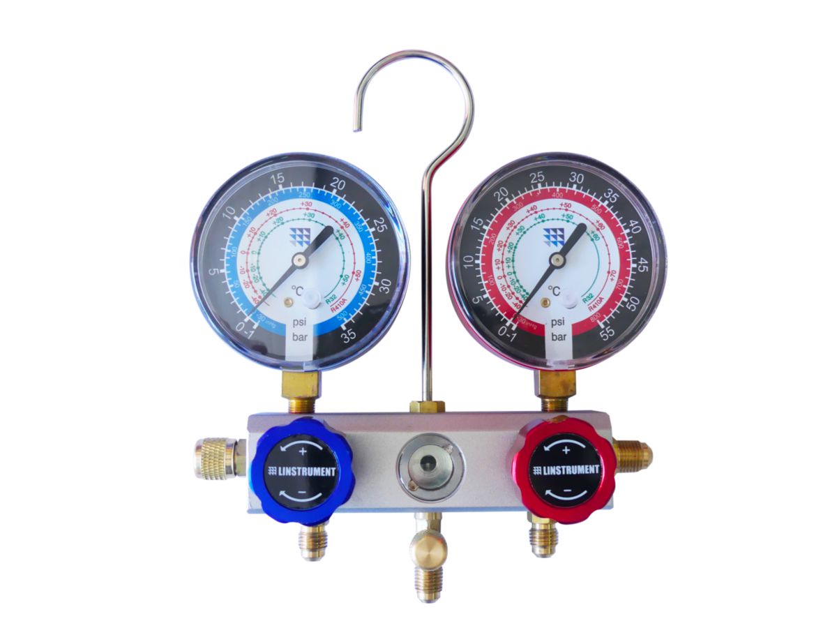 LINSTRUMENT - Kit manifold 2 voies R32/R410A avec jeu de flexibles et ...
