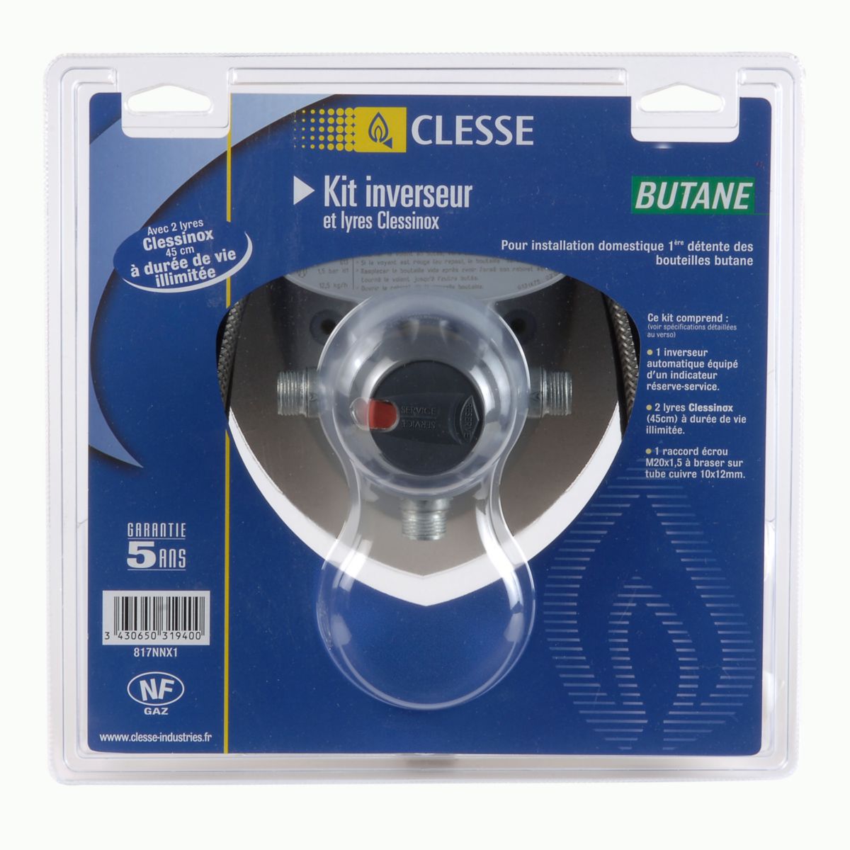 CLESSE - Inverseur automatique avec lyres inox KIT 175B Butane MM20x150 ...