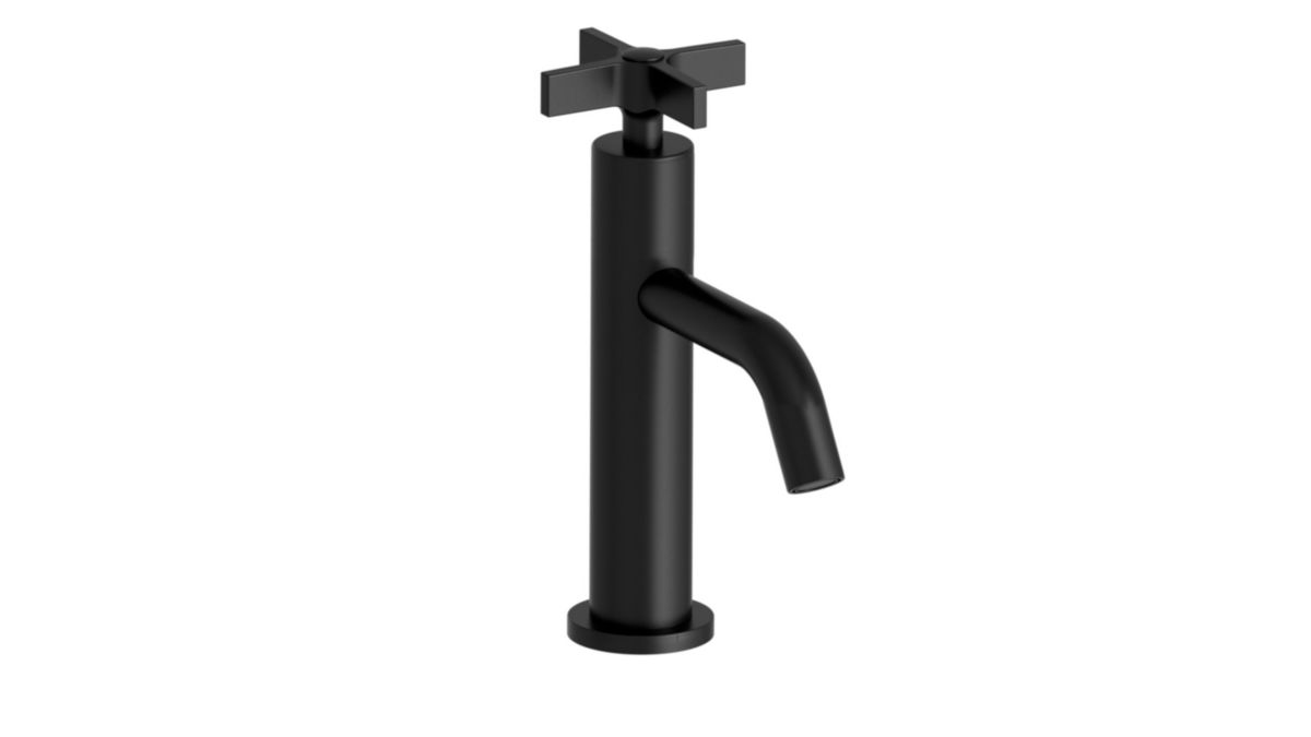 CRISTINA - Robinet lave-mains CROSS ROAD Eau froide Black mat Réf ...