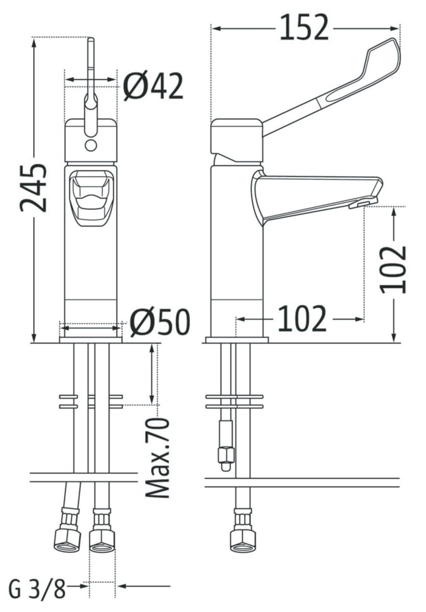 ALTERNA - Mitigeur mécanique lavabo Alterna ORION/MOBILITA, sans vidage ...