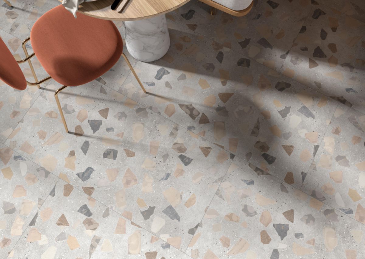 CINCA - Grès cérame Cinca Retro Gris Terrazzo mat rectifié 60 x 120 cm ...