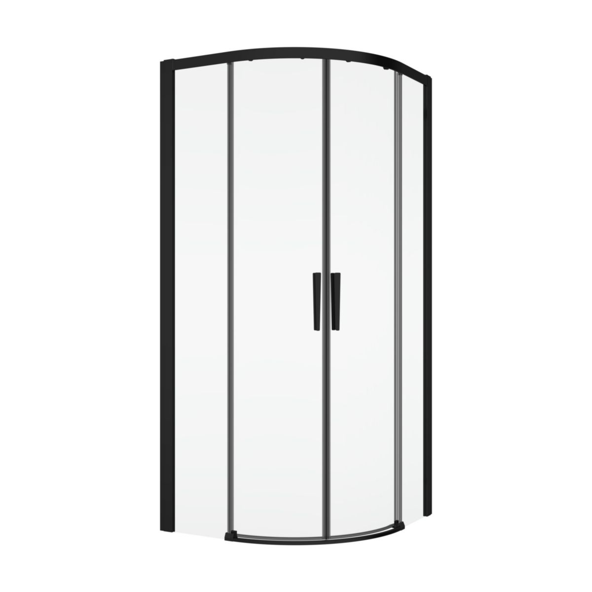 RONAL - Paroi quart de rond coulissant DIVERA- 900x2000 - NOIR MAT ...