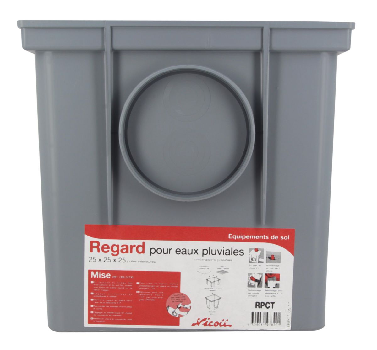 NICOLL - Regard de branchement pour eaux pluviales RPCT PVC gris ...