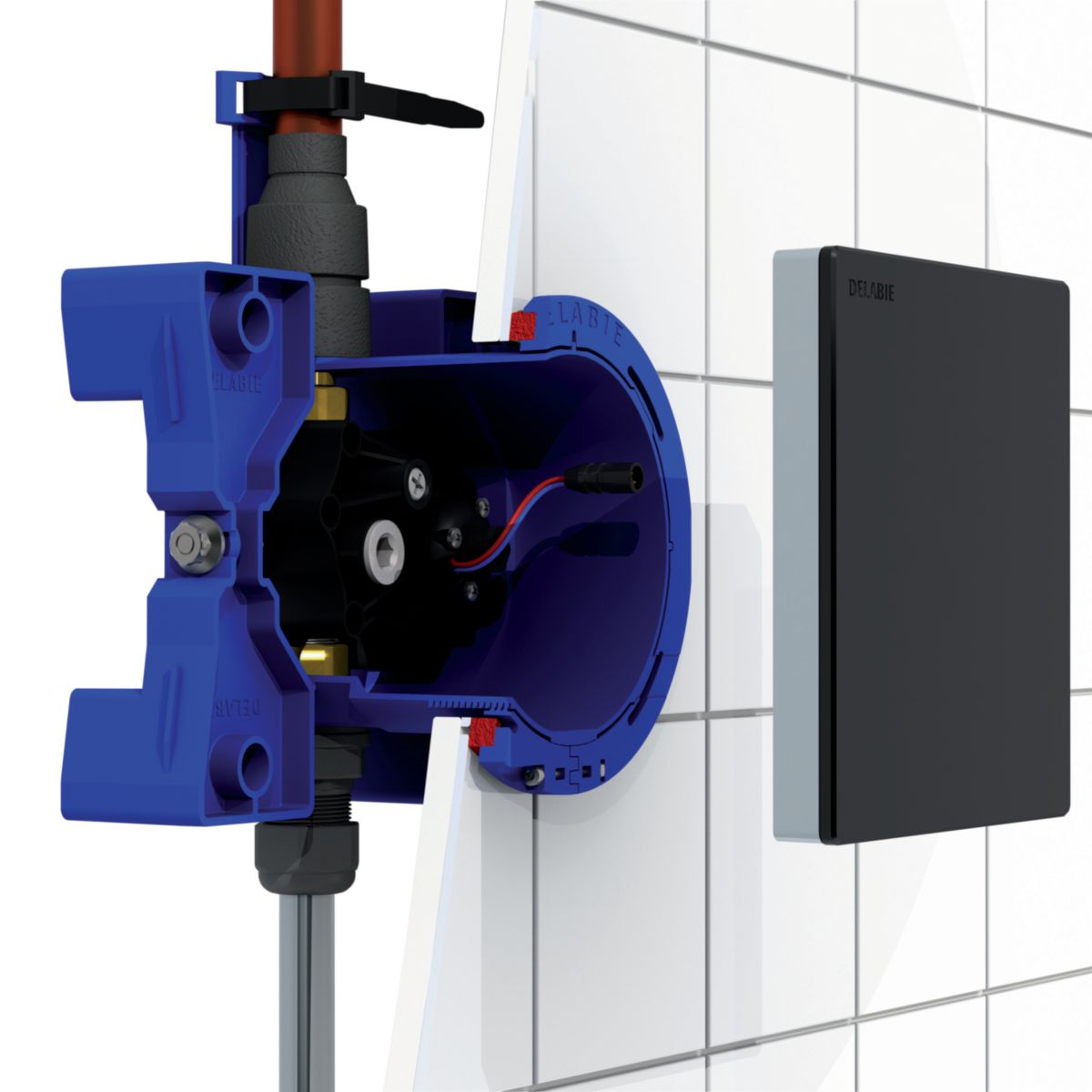 DELABIE - Plaque de commande TEMPOMATIC 4 urinoir encastré verre noir ...