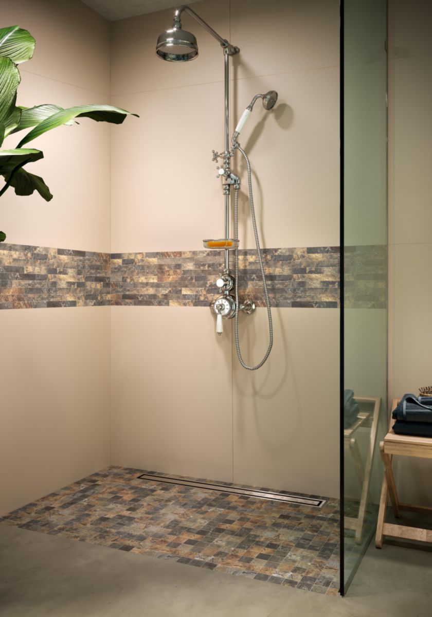 BARWOLF - Grès Cérame émaillé Bärwolf Rustic Stone northern lava chip ...