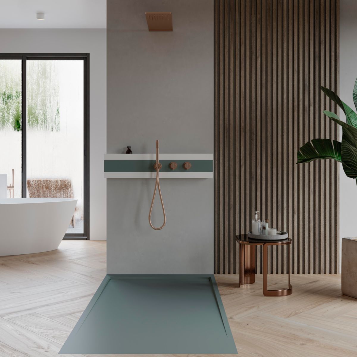 HIDROBOX - Receveur Line X Kromat Ardoise 110x180 couleur: Crema | Cedeo