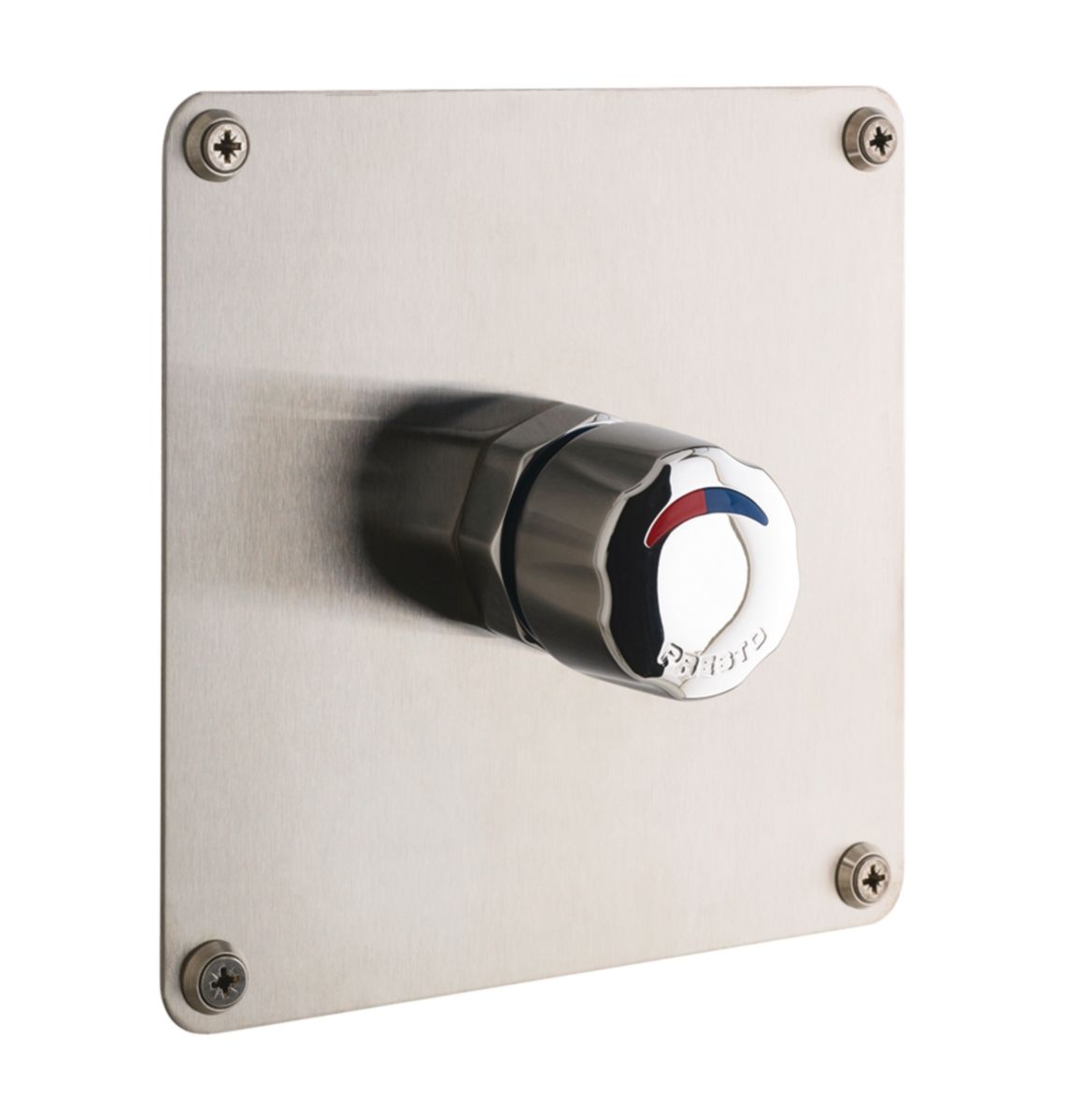 PRESTO - Mitigeur douche ALPA encastré bouton chromé plaque inox 18 x ...