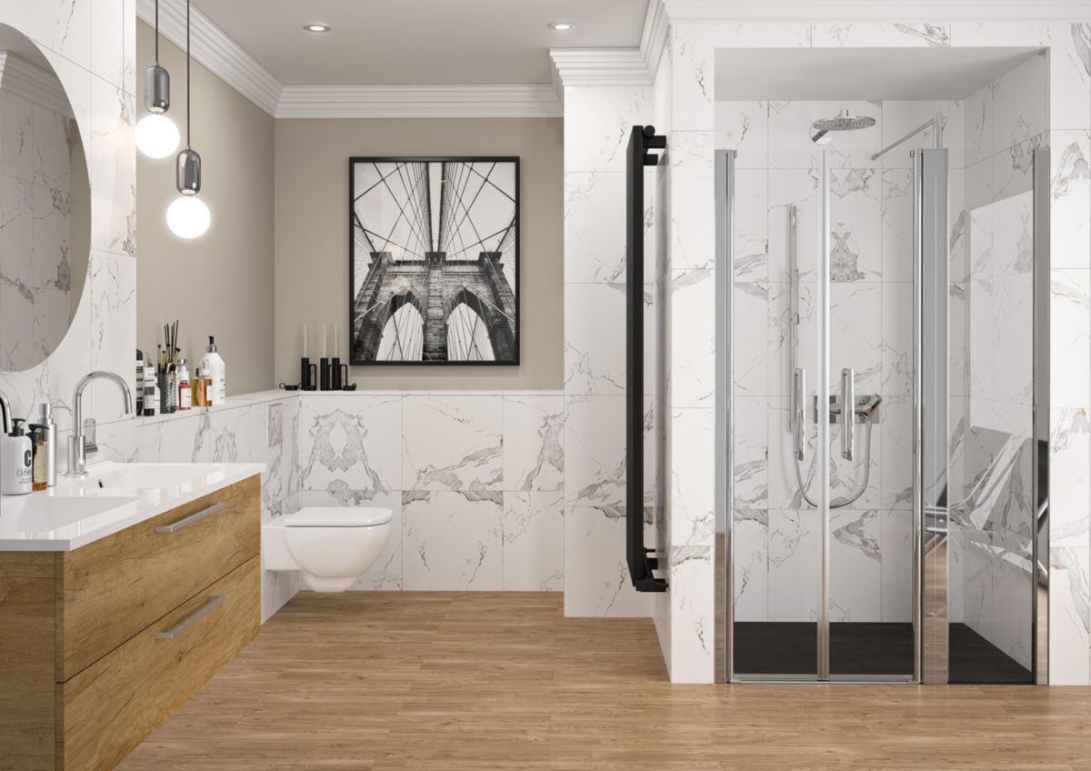 AKW INTERNATIONAL - Paroi de douche Larenco portes Saloon niche 1000mm ...